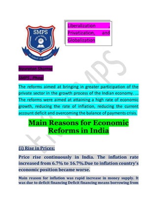 Economic Reforms LPG | DOCX