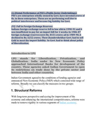 Economic Reforms LPG | DOCX