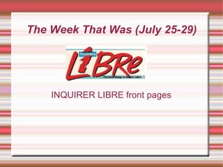 Libre front pages 25-29-jul | PPT