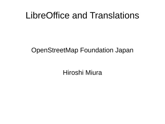 Libreoffice and translation | PPT