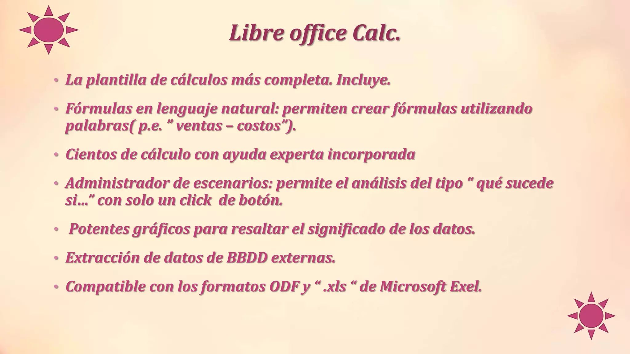 Libre office calc | PPTX