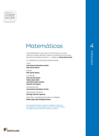 Libro matemáticas 4º de Primaria | PDF