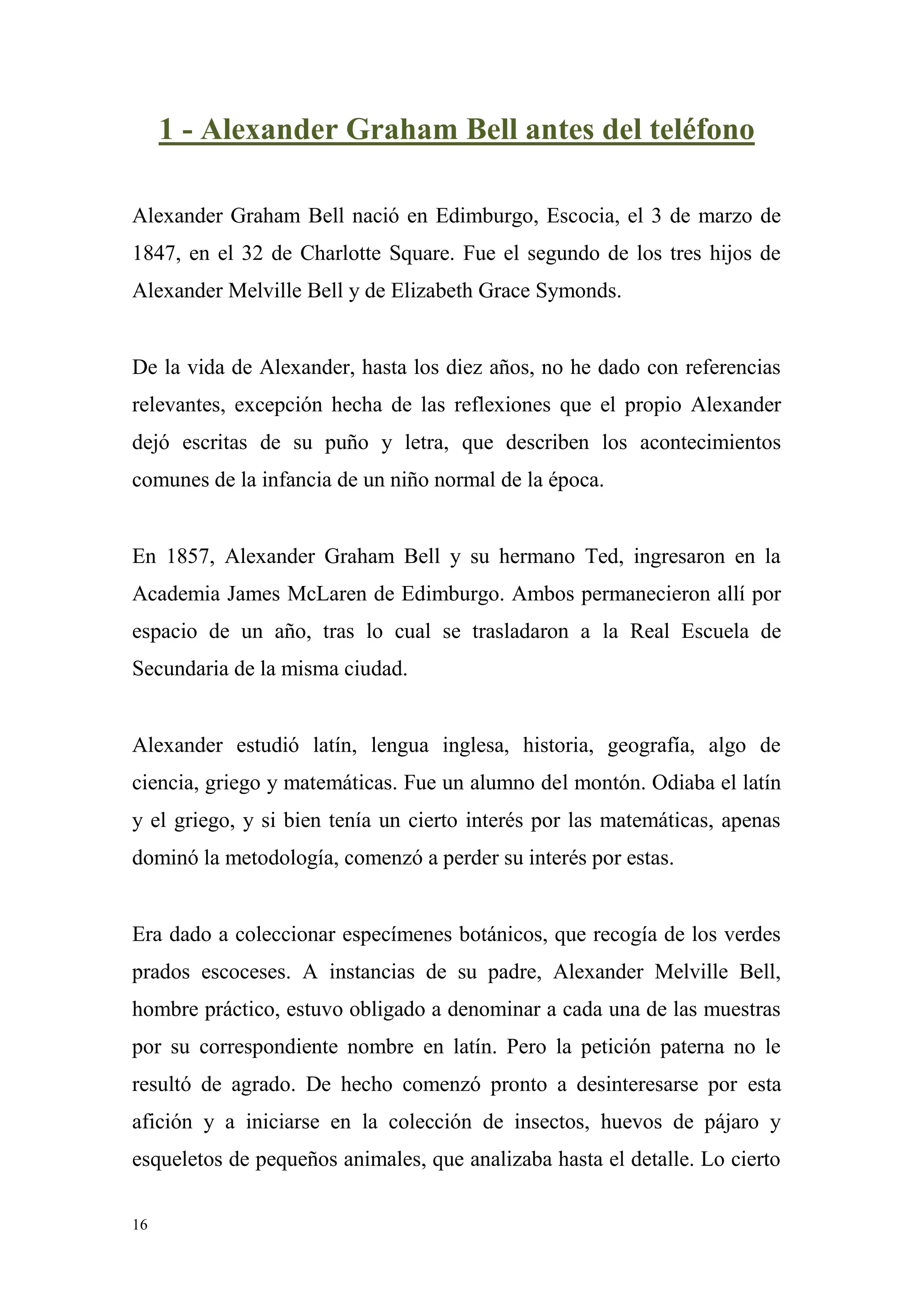 apuntes para una biografía, alexander graham bell el humanista | PDF