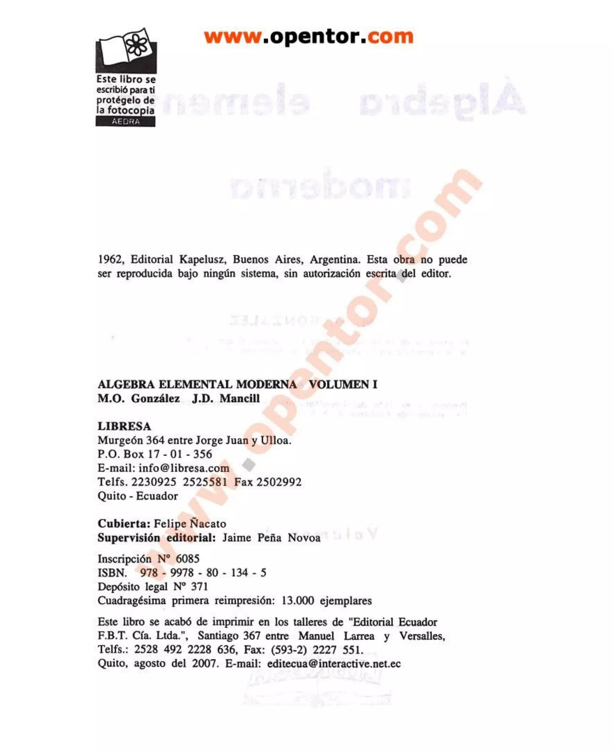 Libro algebra de mancil | PDF