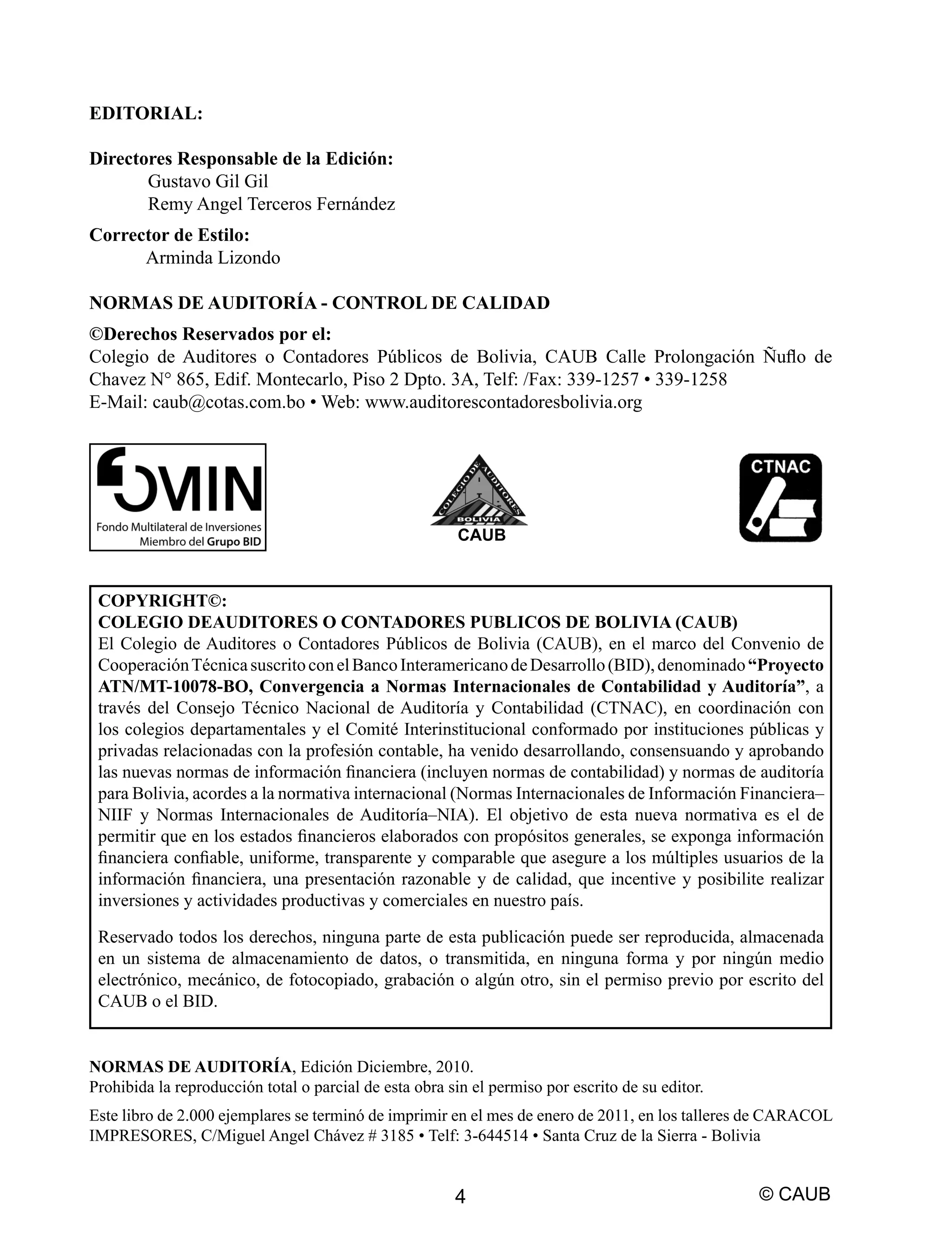 Libro caub normas auditoria completo | PDF
