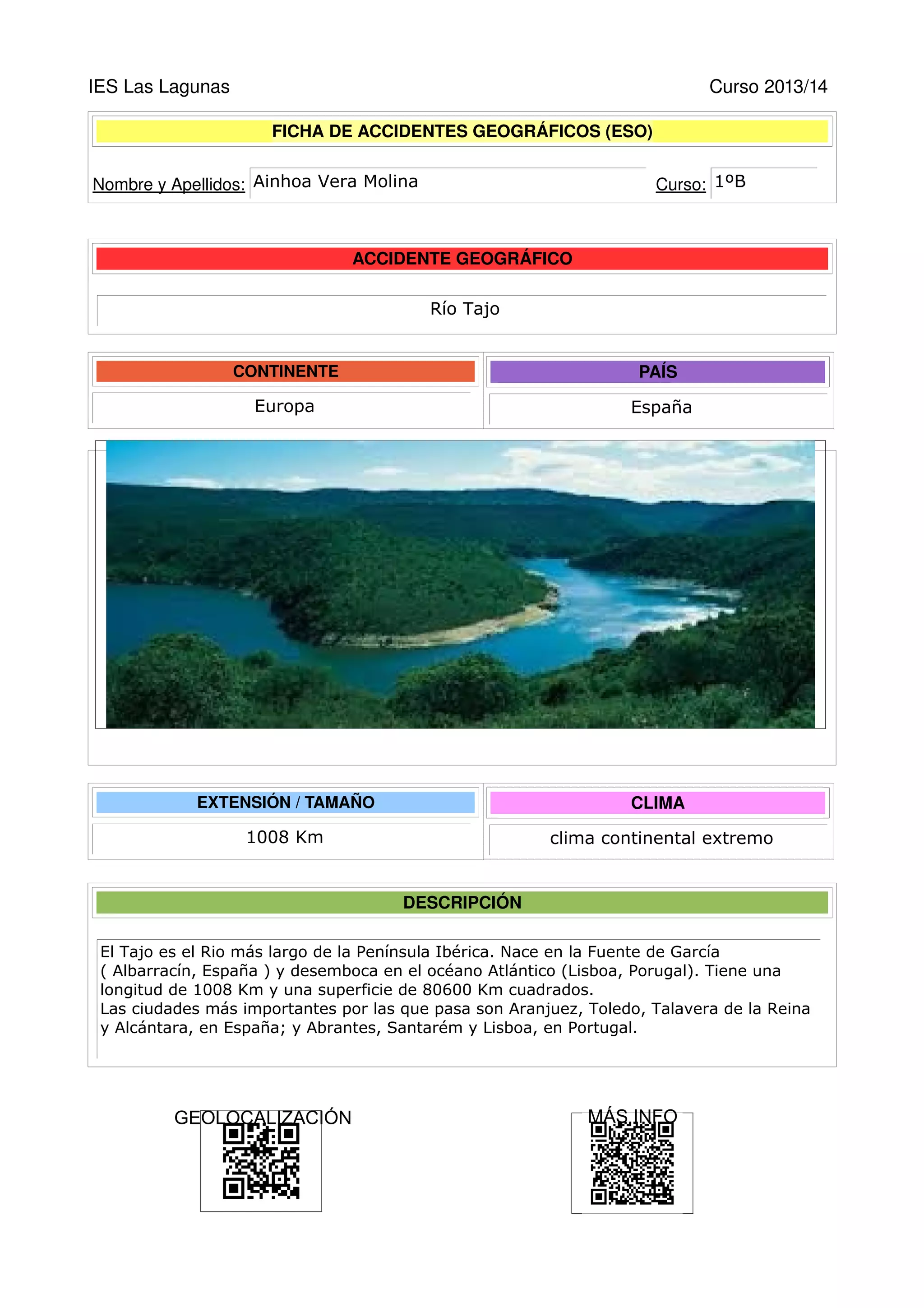 Libro de accidentes geográficos del mundo - 1º ESO B - Curso 2013/14 | PDF