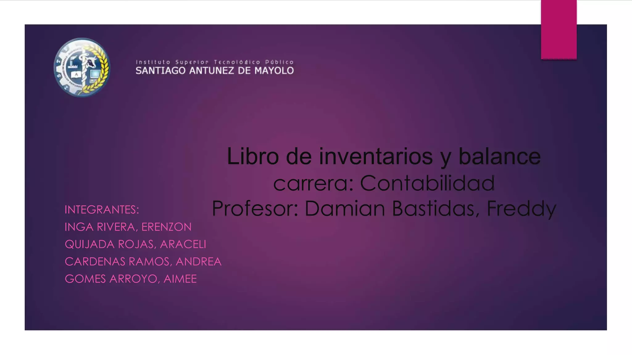 Libro de inventarios y balance - sam | PPT
