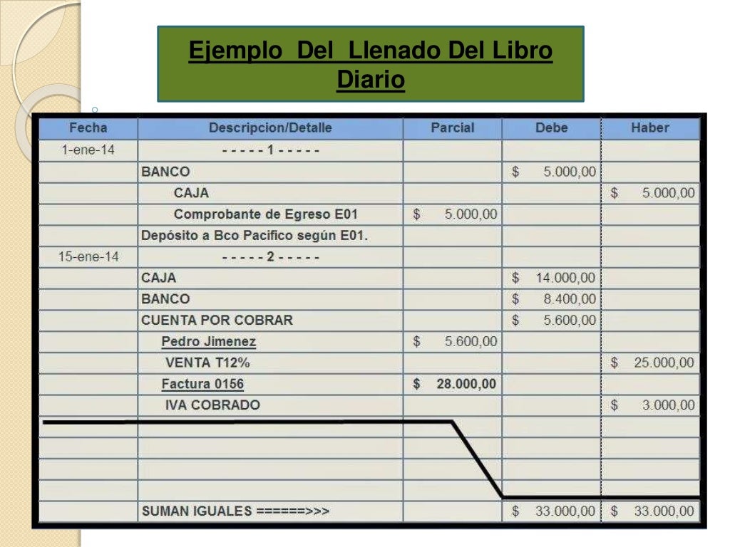 Ejemplo Del Llenado Del Libro Diario De Contabilidad El Libro Diario ...