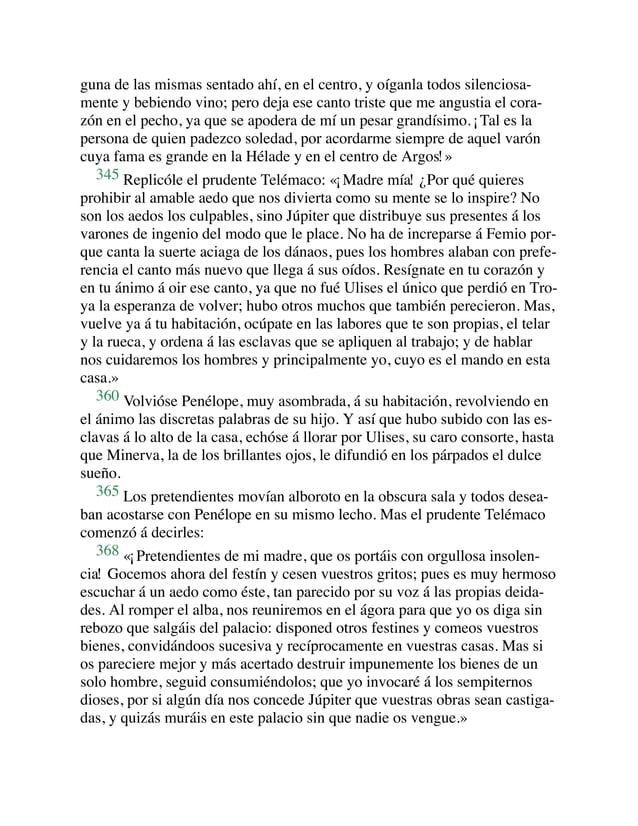 Libro La Odisea Homero, poema griego épico | PDF