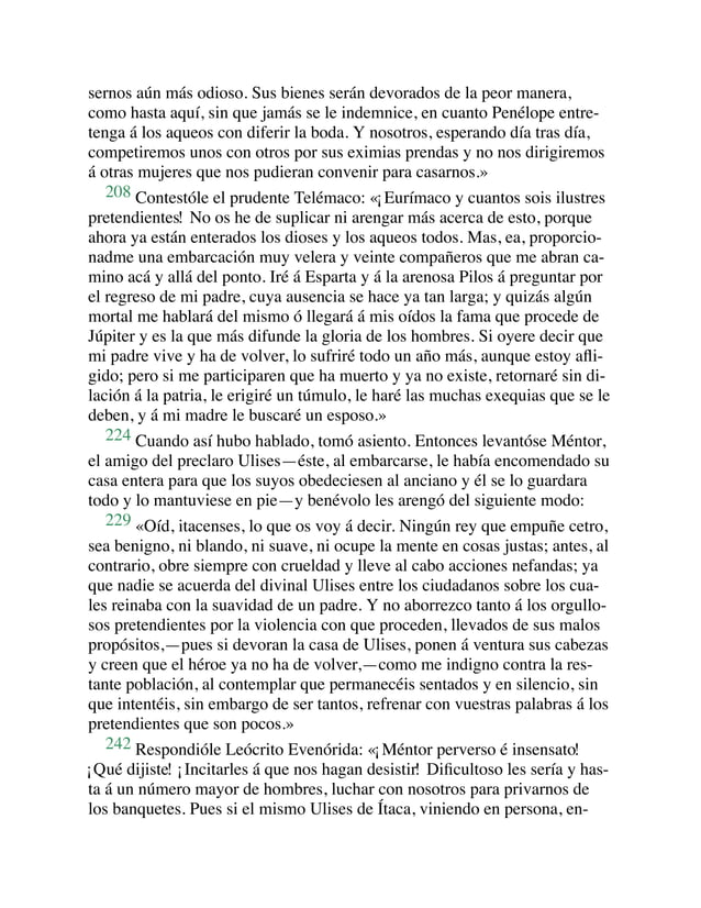 Libro La Odisea Homero, poema griego épico | PDF