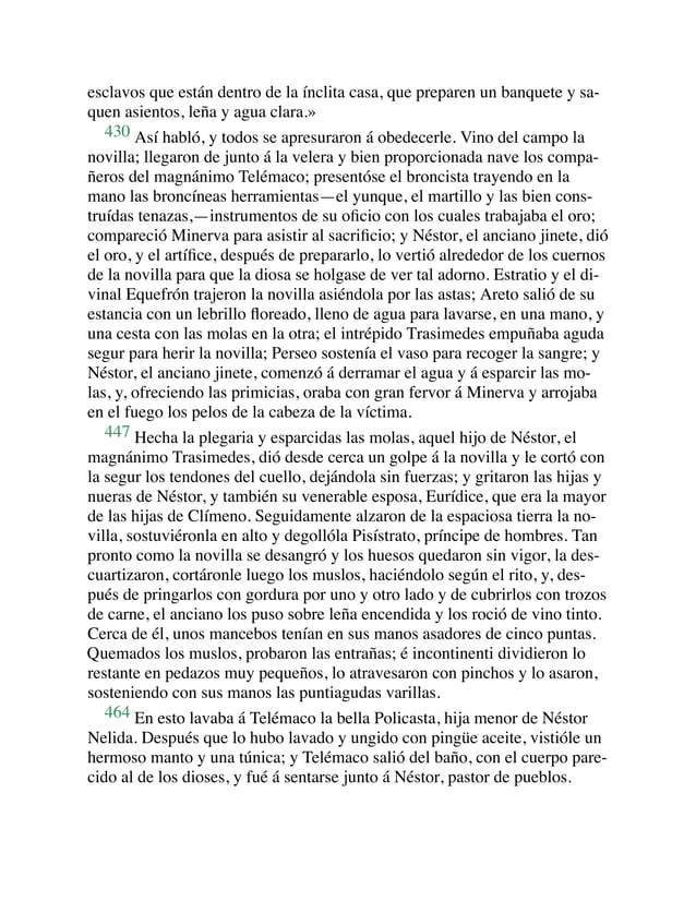 Libro La Odisea Homero, poema griego épico | PDF