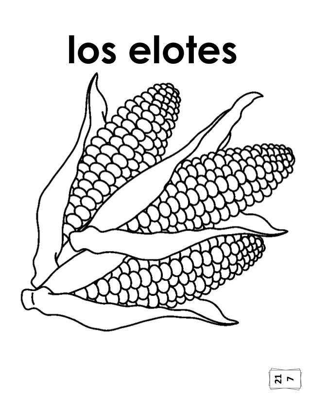 Elote Elotes Verduras Frutas Dibujos Coloring Mazorca Decolorear Fruta ...