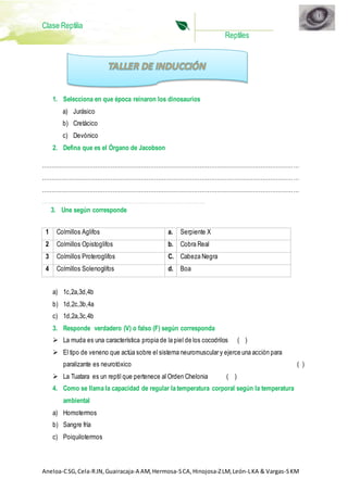 Libro pedagógico reptiles | DOCX