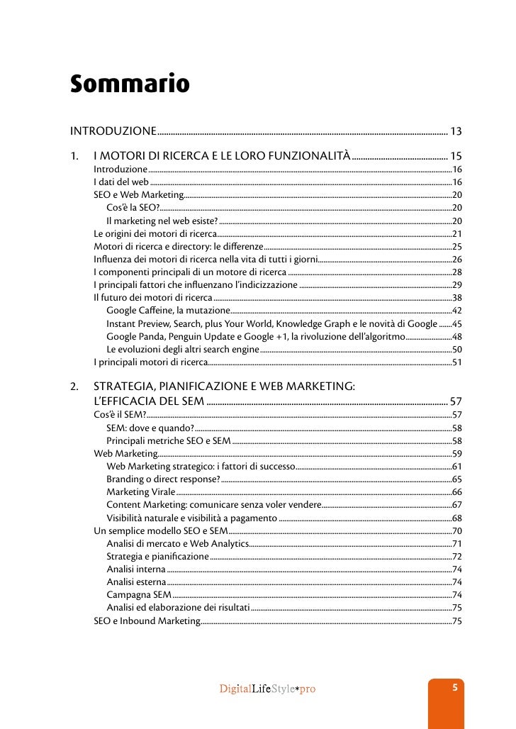 Indice e Sommario Libro SEO 2° edizione
