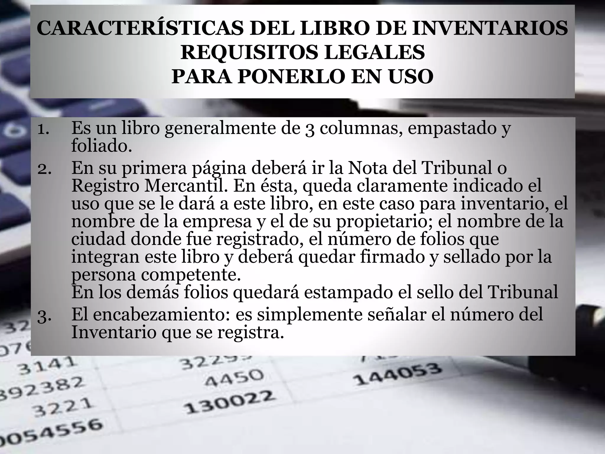 El Libro de Inventarios | PPTX