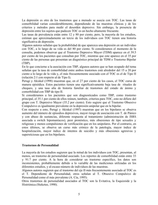 Trastorno Obsesivo Compulsivo: Comorbilidad y Diagnóstico Diferencial | PDF
