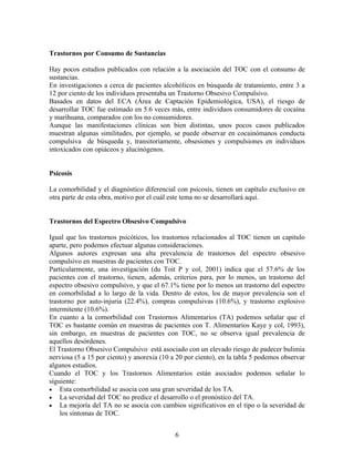 Trastorno Obsesivo Compulsivo: Comorbilidad y Diagnóstico Diferencial | PDF