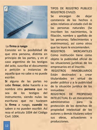 LOS REGISTRO PUBLICOS | PPTX