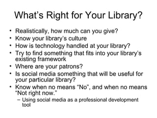 Enhancing Library Services with Social Media | PPT