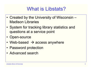Libstats: Demo and Overview | PDF