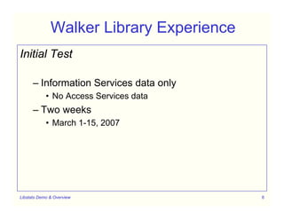 Libstats: Demo and Overview | PDF