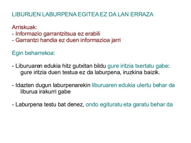 Liburuak Laburtzen | PPT