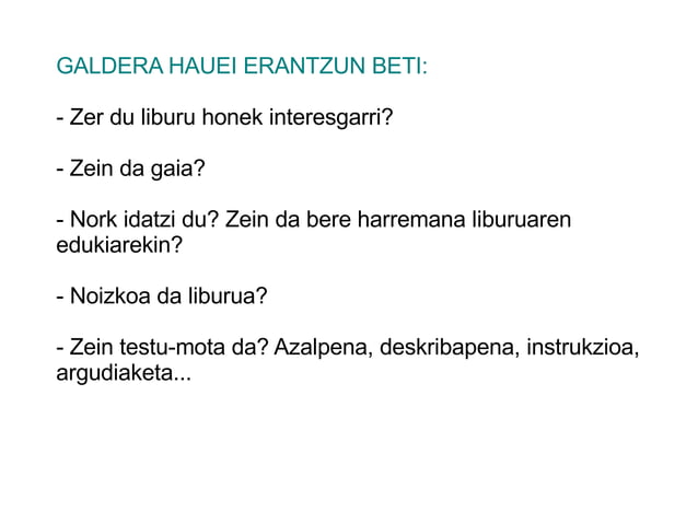Liburuak Laburtzen | PPT