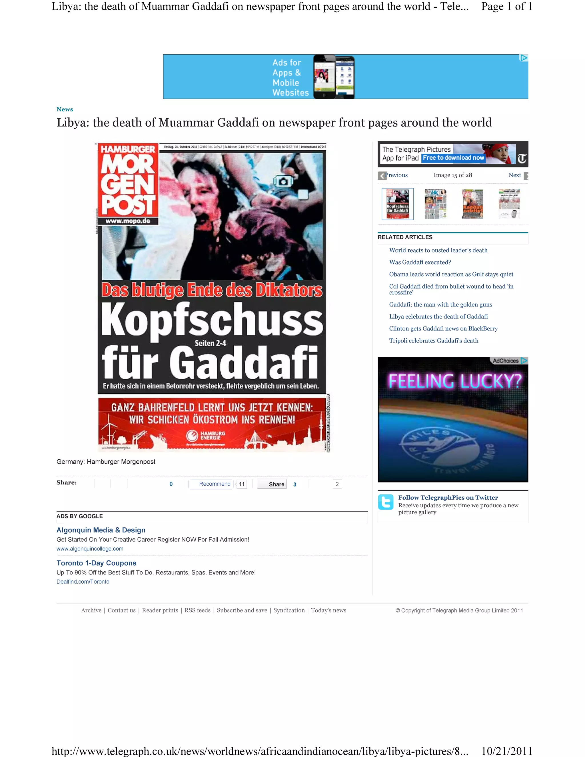 Libya gaddafi newspaper 11 | PDF