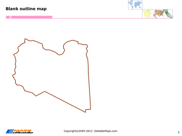 Libya map, Libya outline map, Libya editable map, Libya PowerPoint map ...
