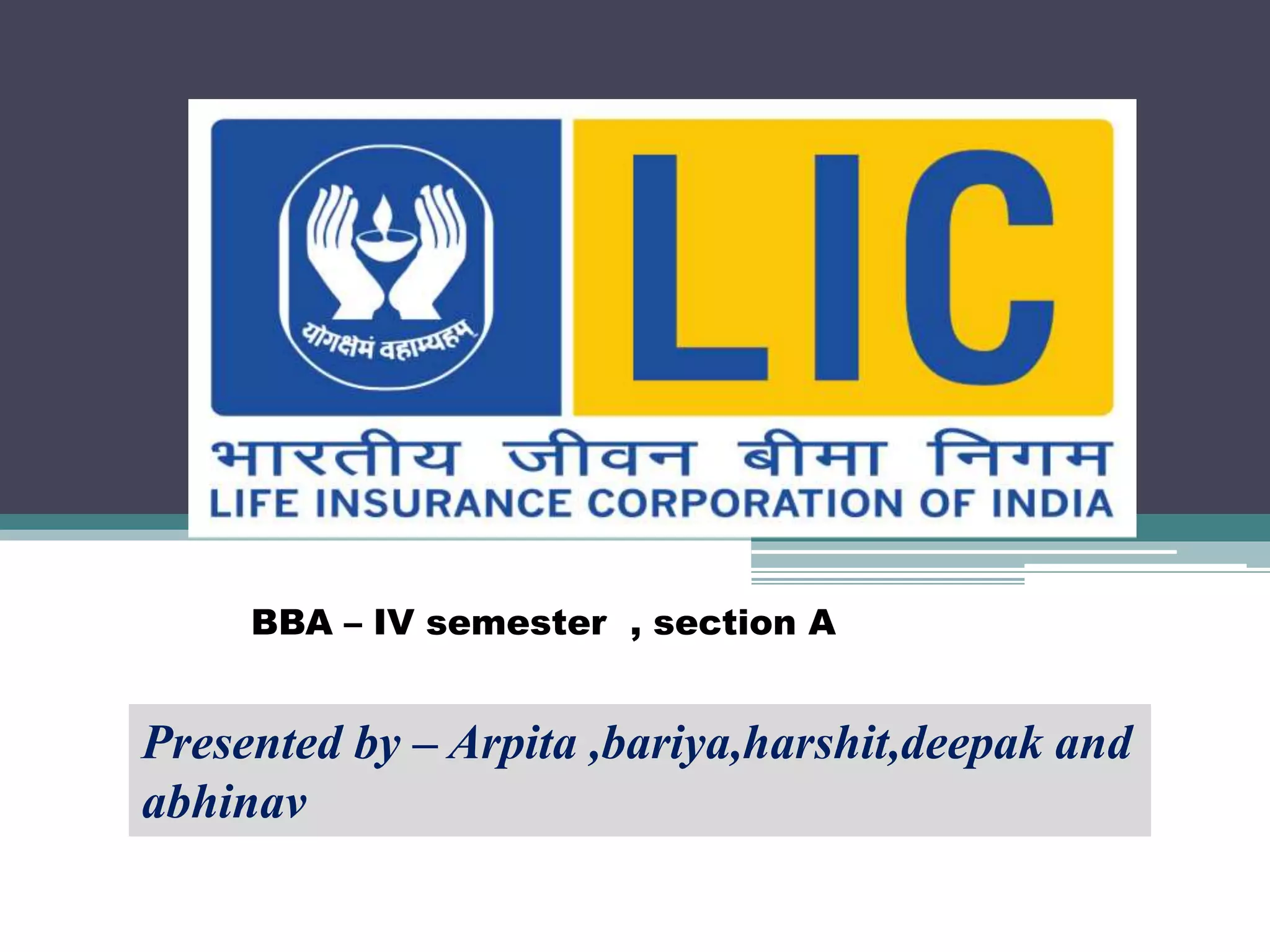 Life insurance corporation of india | PPTX