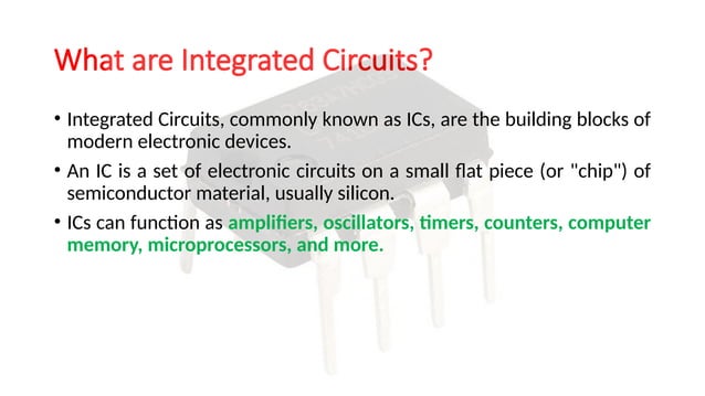 Linear Integrated Circuits Introduction to IC.pptx | Consumer Electronics | Technology & Computing