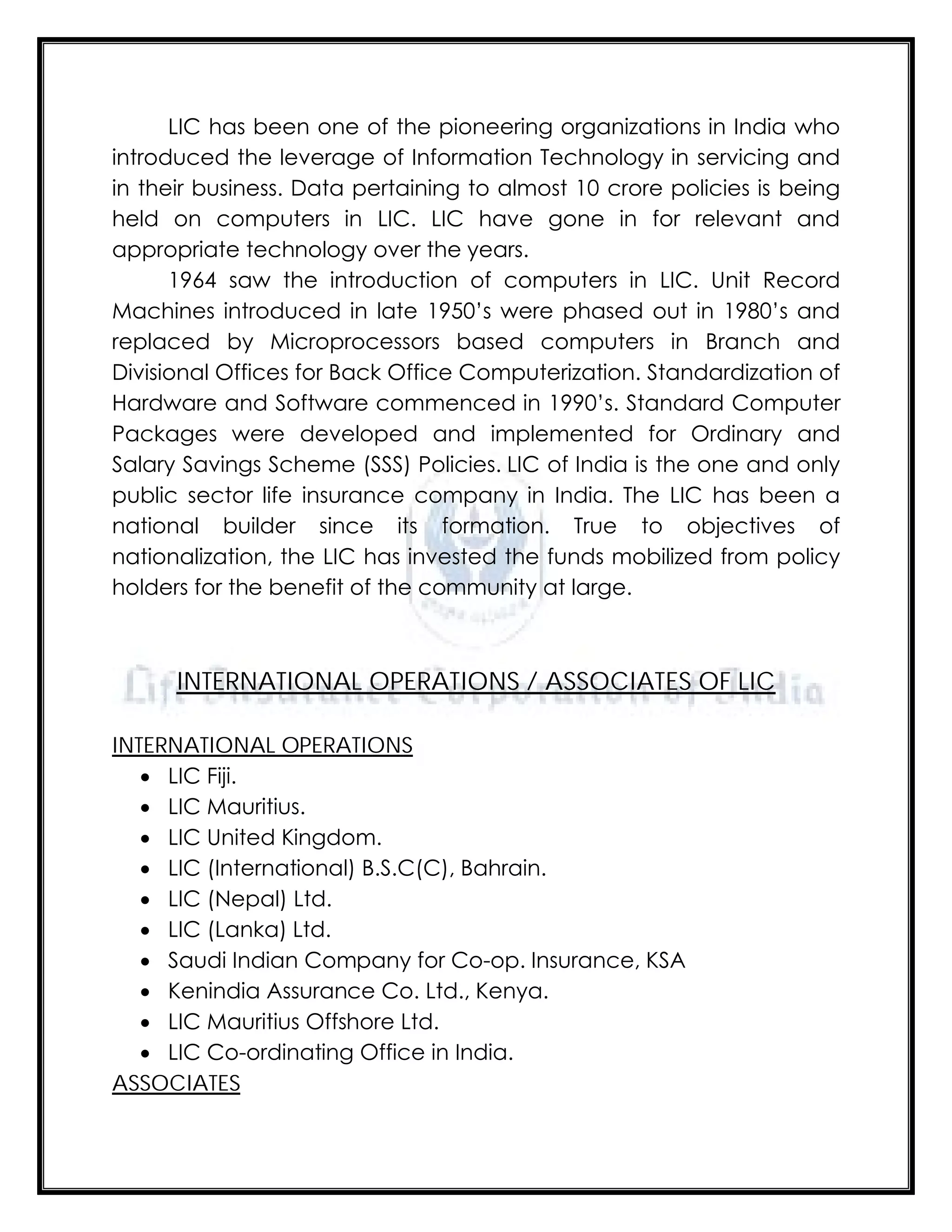 Lic And Insurance History | PDF