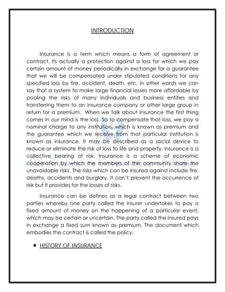 Lic And Insurance History | PDF