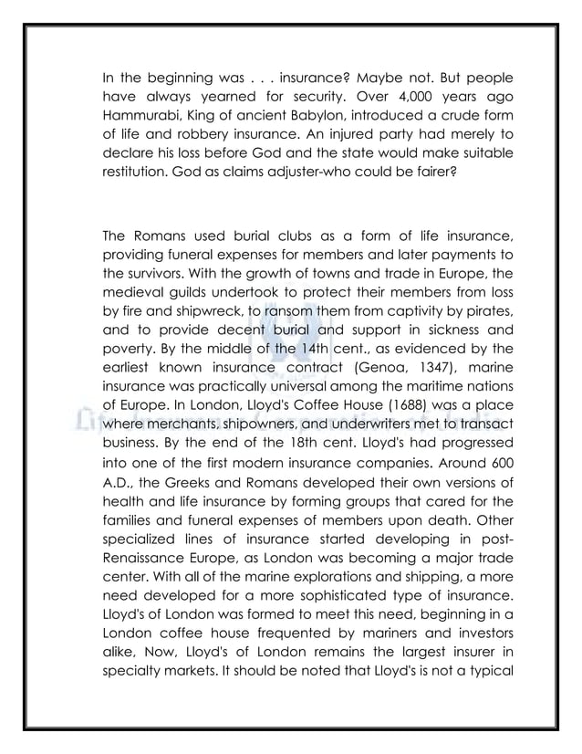 Lic And Insurance History | PDF | Life Insurance | Insurance