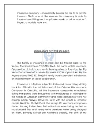 Lic And Insurance History | PDF