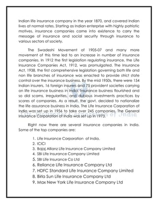 Lic And Insurance History | PDF