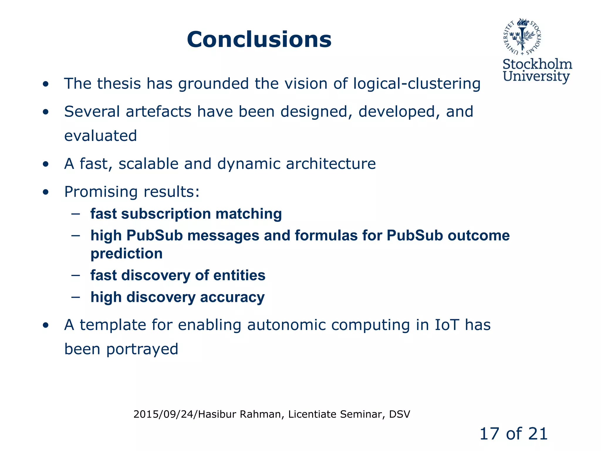 Self-Organizing Logical-Clustering Topology for Managing Distributed ...