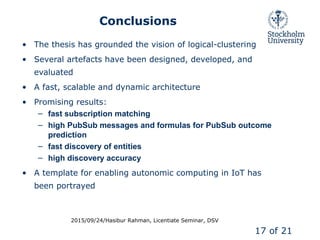 Self-Organizing Logical-Clustering Topology for Managing Distributed Context Information | PPT