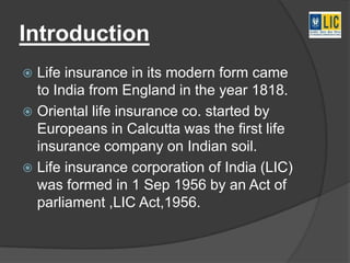 presentation on LIC company | PPTX | Life Insurance | Insurance