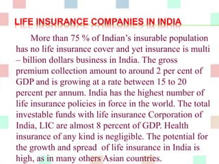 Life insurance companies in india | PPTX