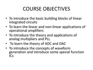 LINEAR INTEGRATED CIRCUITS | PPTX