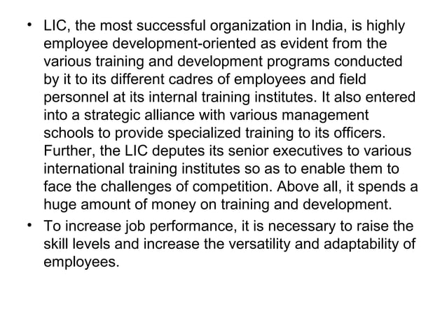 Lic training and development(s@n@nd) | PPT