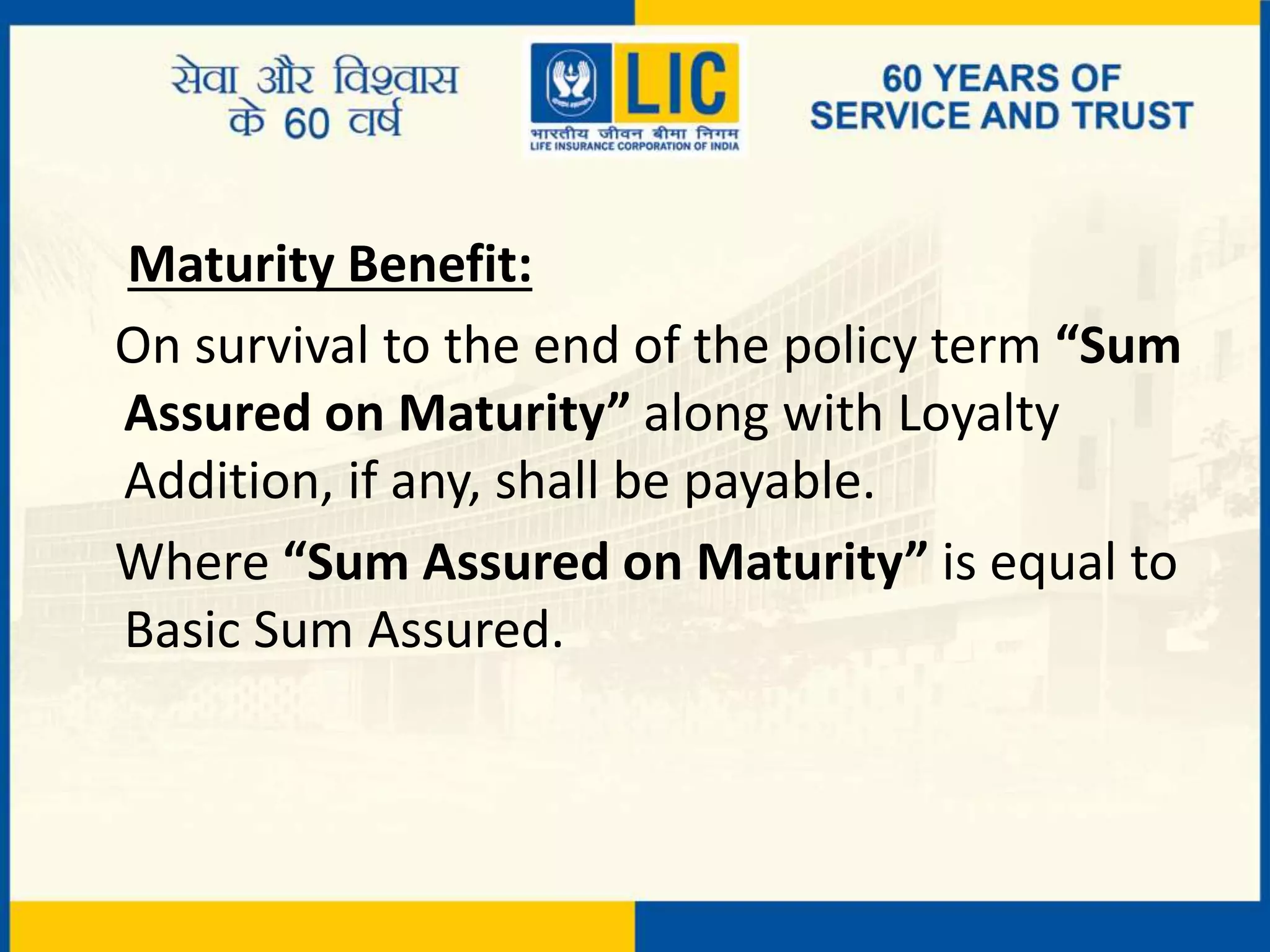 LIC Aadhar Shila Table No. 844 | PPT