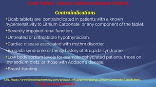 Licab Tablets (Generic Lithium Carbonate Tablets) | PDF | Mental Health ...