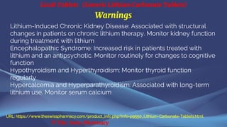 Licab Tablets (Generic Lithium Carbonate Tablets) | PDF