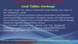 Licab Tablets (Generic Lithium Carbonate Tablets) | PDF | Mental Health ...