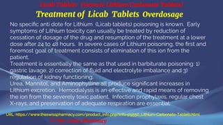 Licab Tablets (Generic Lithium Carbonate Tablets) | PDF