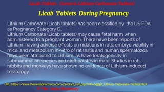 Licab Tablets (Generic Lithium Carbonate Tablets) | PDF