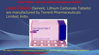 Licab Tablets (Generic Lithium Carbonate Tablets) | PDF