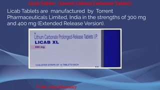Licab Tablets (Generic Lithium Carbonate Tablets) | PPT